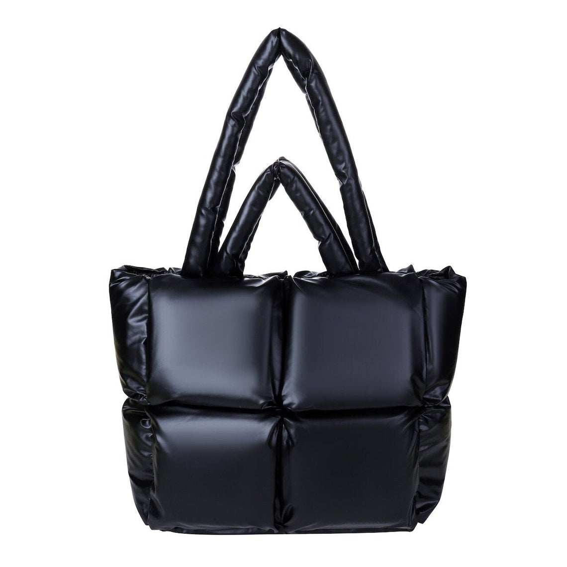 Wattierter Stepp Shopper Schwarz Schuhzwang